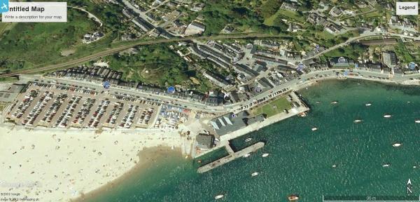 waw023832 WALES (1949). General view of Borth from Upper Borth looking ...